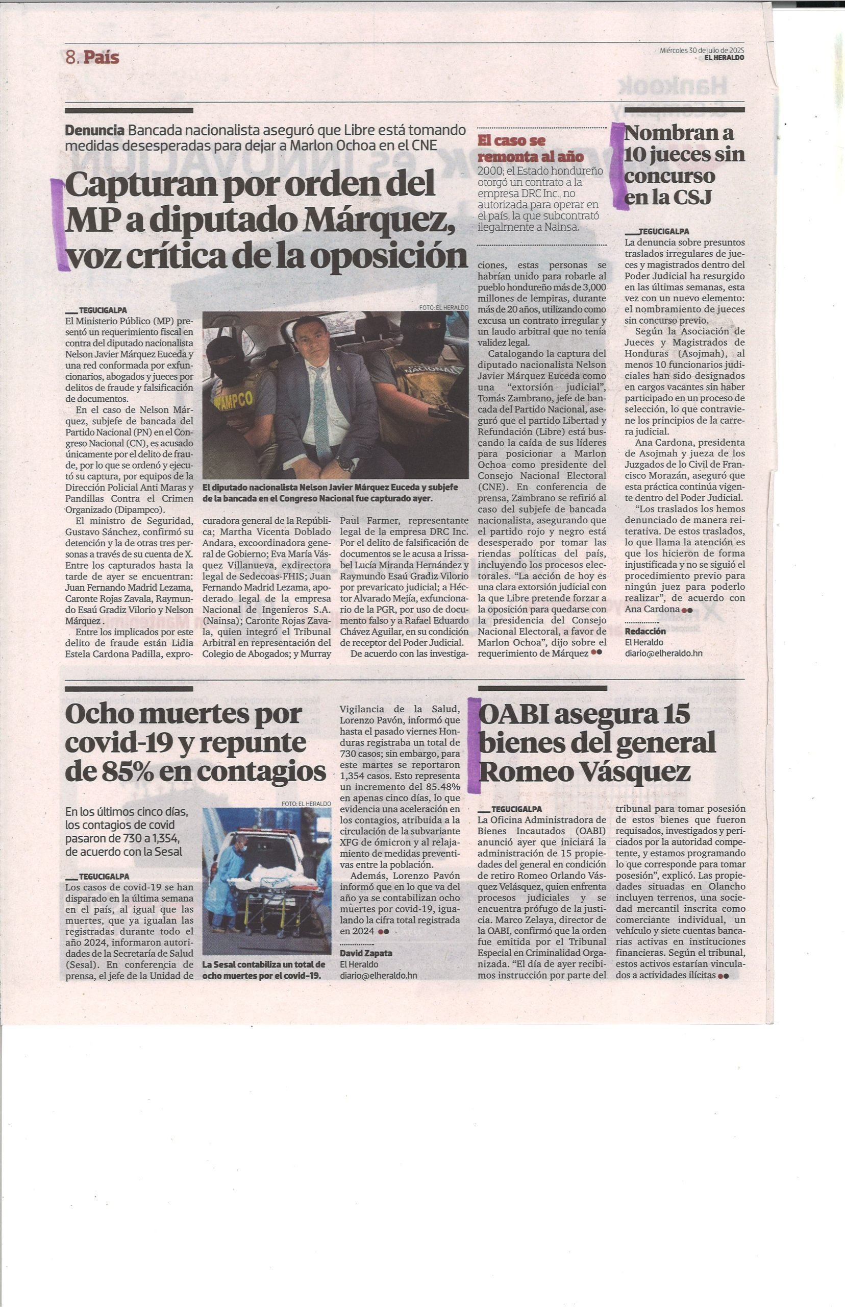 Capturan por orden del MP a diputado Márquez, voz crítica de la ...