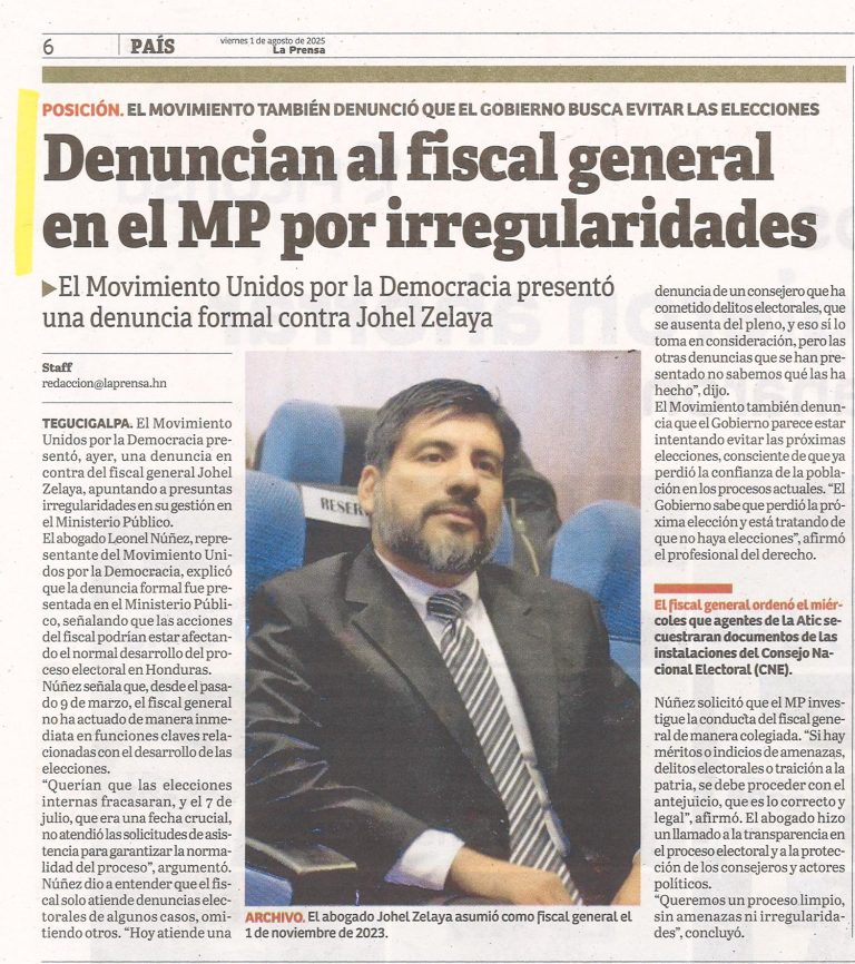 Denuncian al fiscal general en el MP por irregularidades – Hemeroteca ...